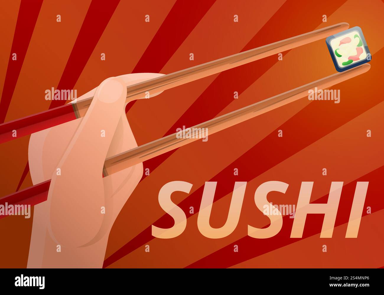 Chopsticks concept banner. Cartoon illustration of chopsticks vector ...