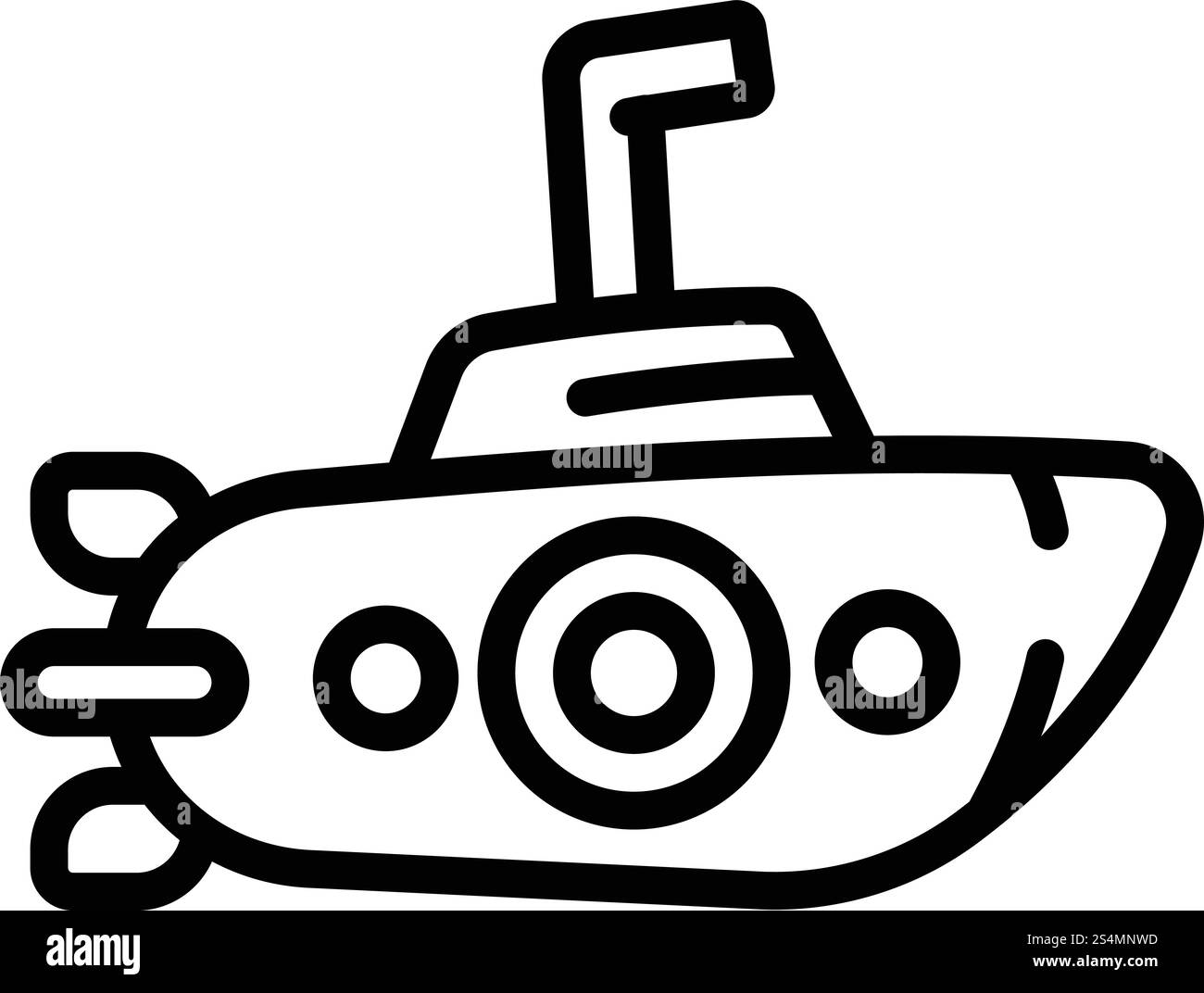 Periscope submarine icon. Outline periscope submarine vector icon for ...