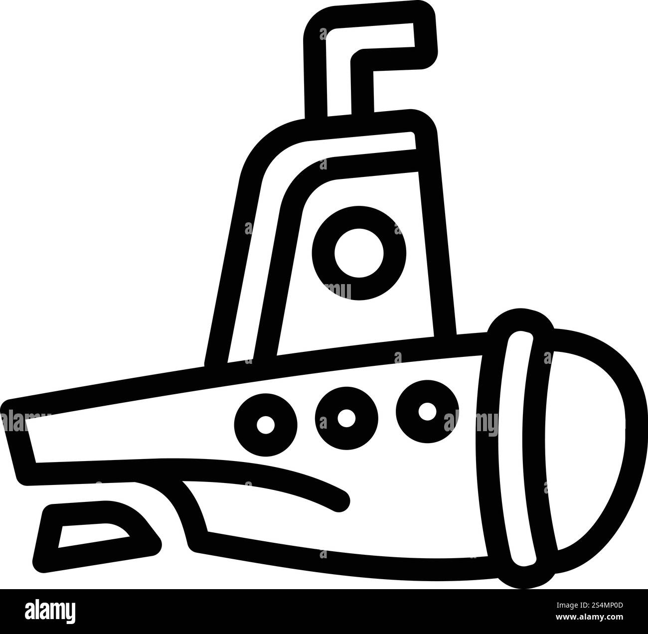 Submarine icon. Outline submarine vector icon for web design isolated ...