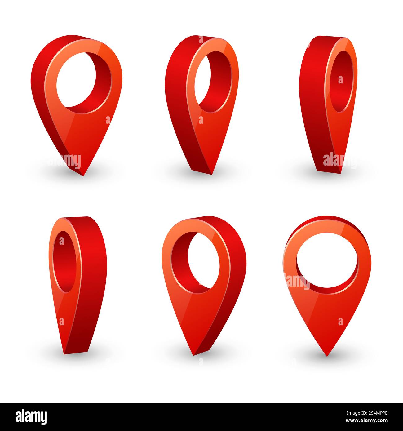 Map pointer 3d pin. Location symbols vector set isolated on white background. Web location point ...