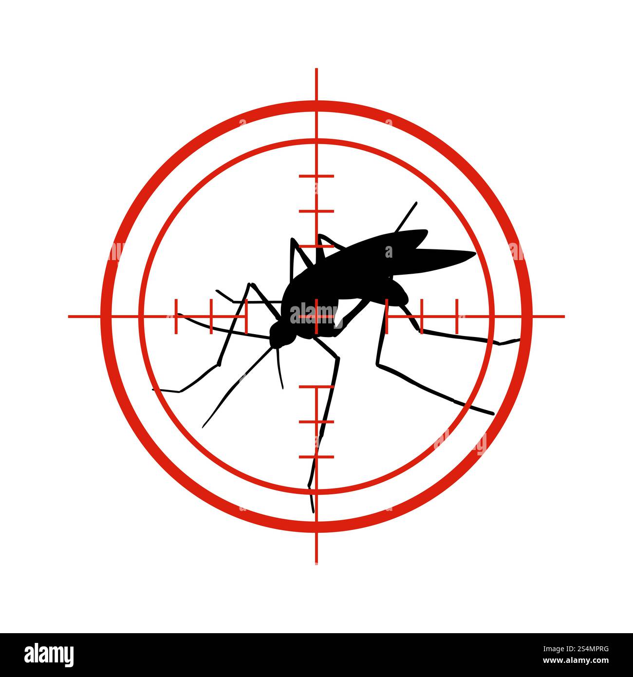 Mosquito in red target. Anti mosquitoes, dengue epidemic insect control ...