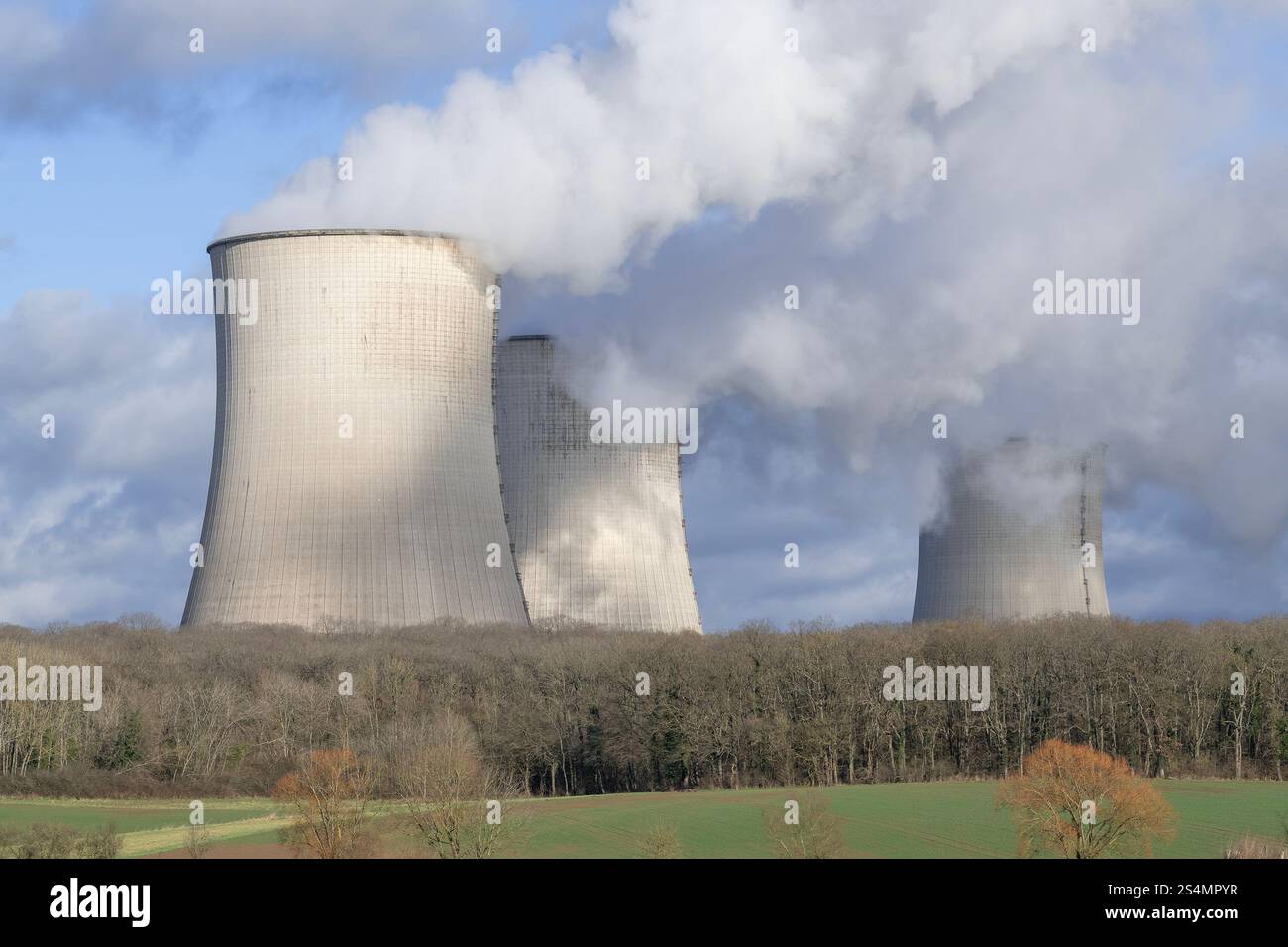 Cattenom, France - View of the Cattenom nuclear power plant with its ...