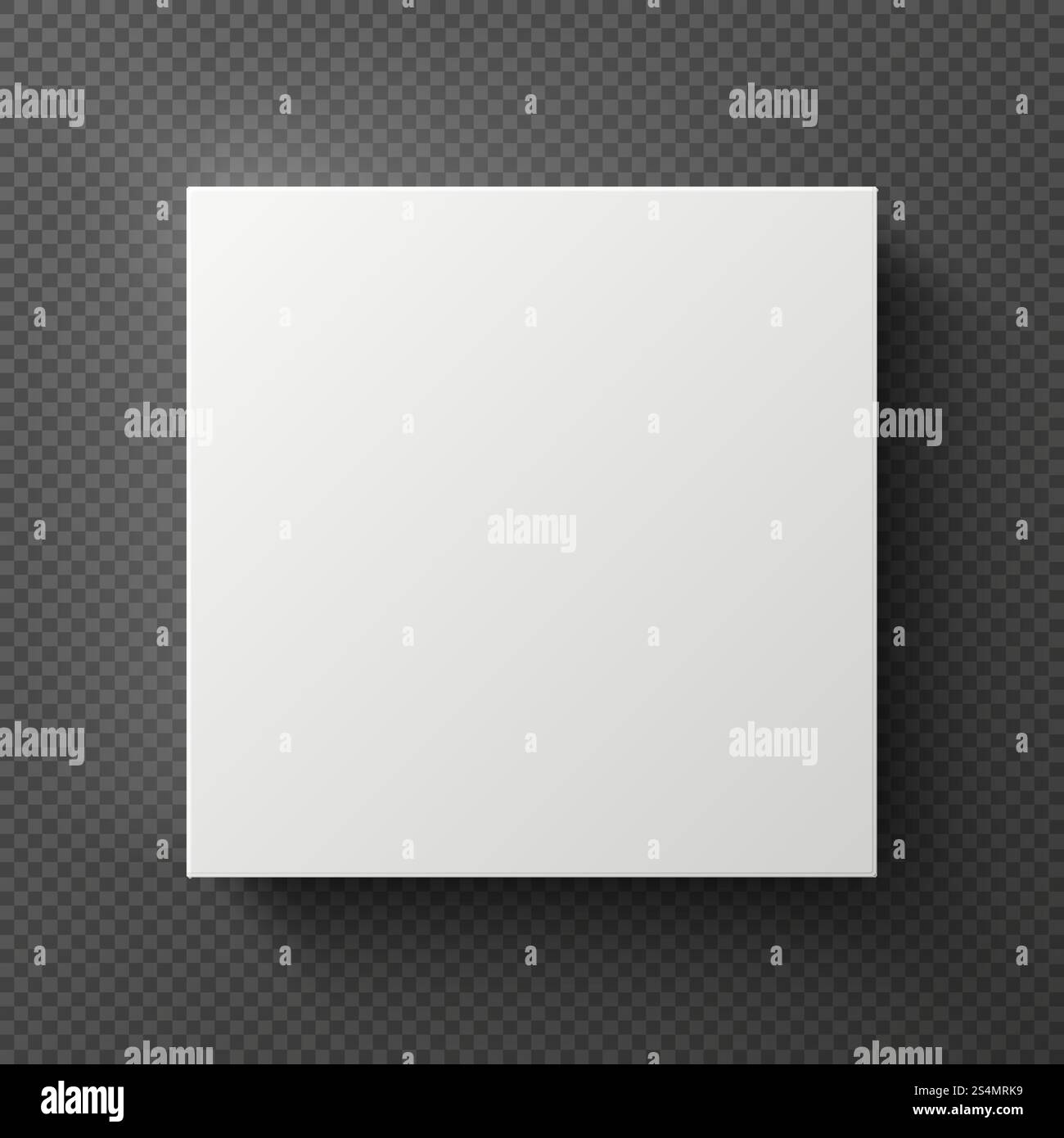 White blank 3d square box with shadow. Sample cardboard container top ...