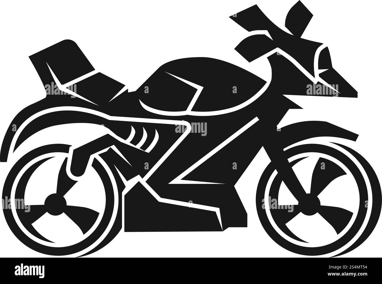 Sports bike right side view icon. Simple illustration of sports bike ...