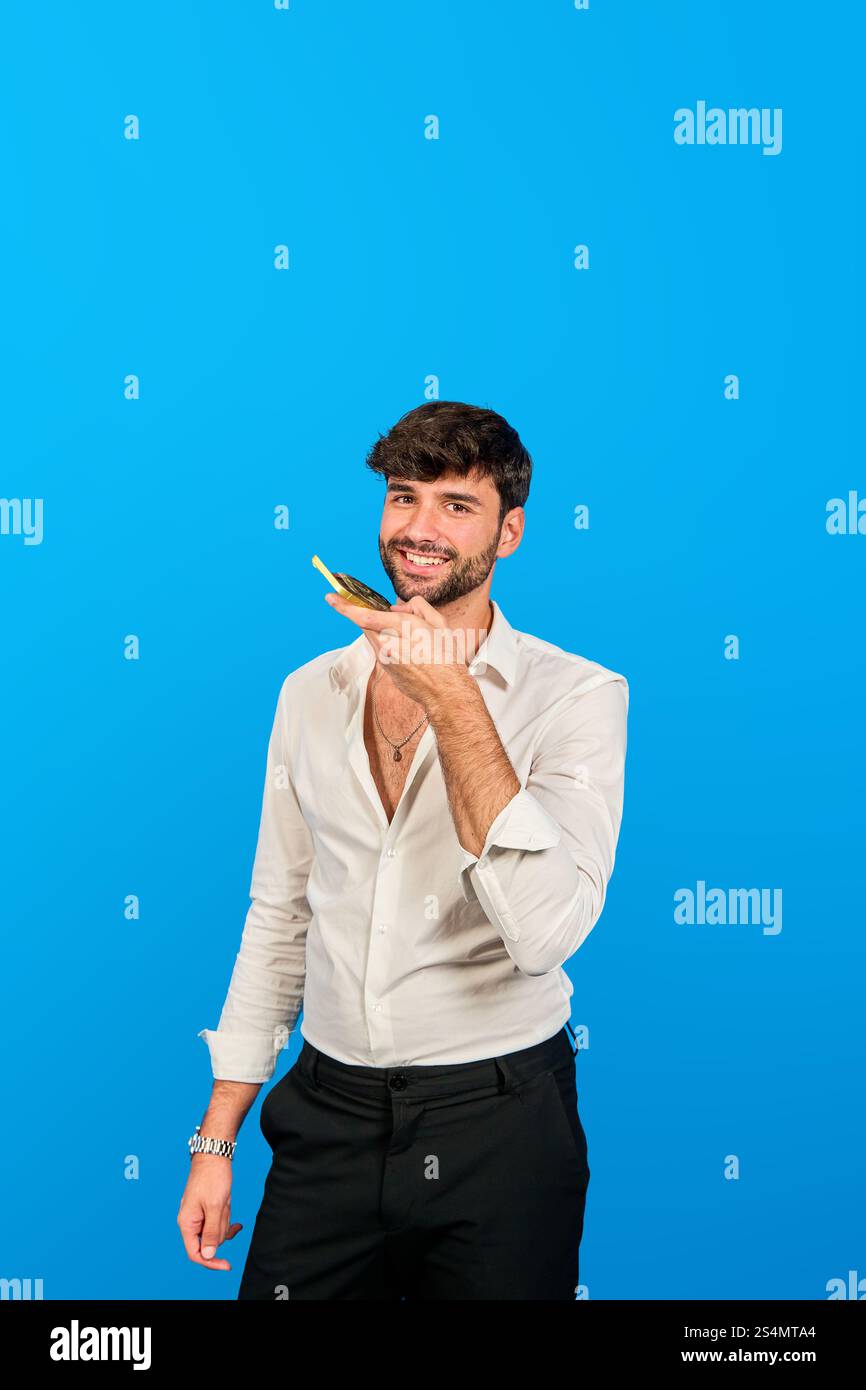 Vertical shot tech savvy young hi-res stock photography and images - Alamy
