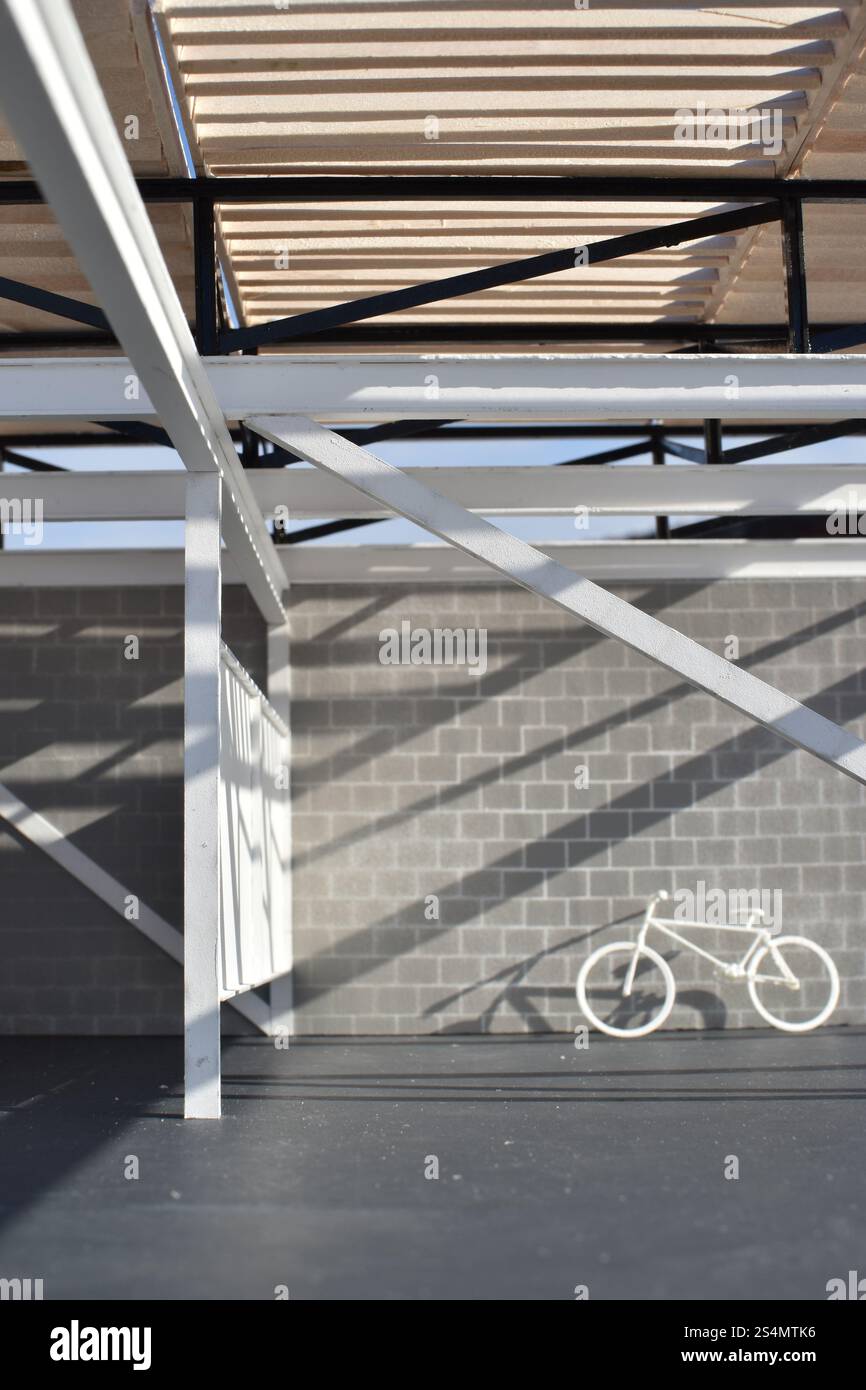 Architectural model of a modern structure with interesting shadows ...