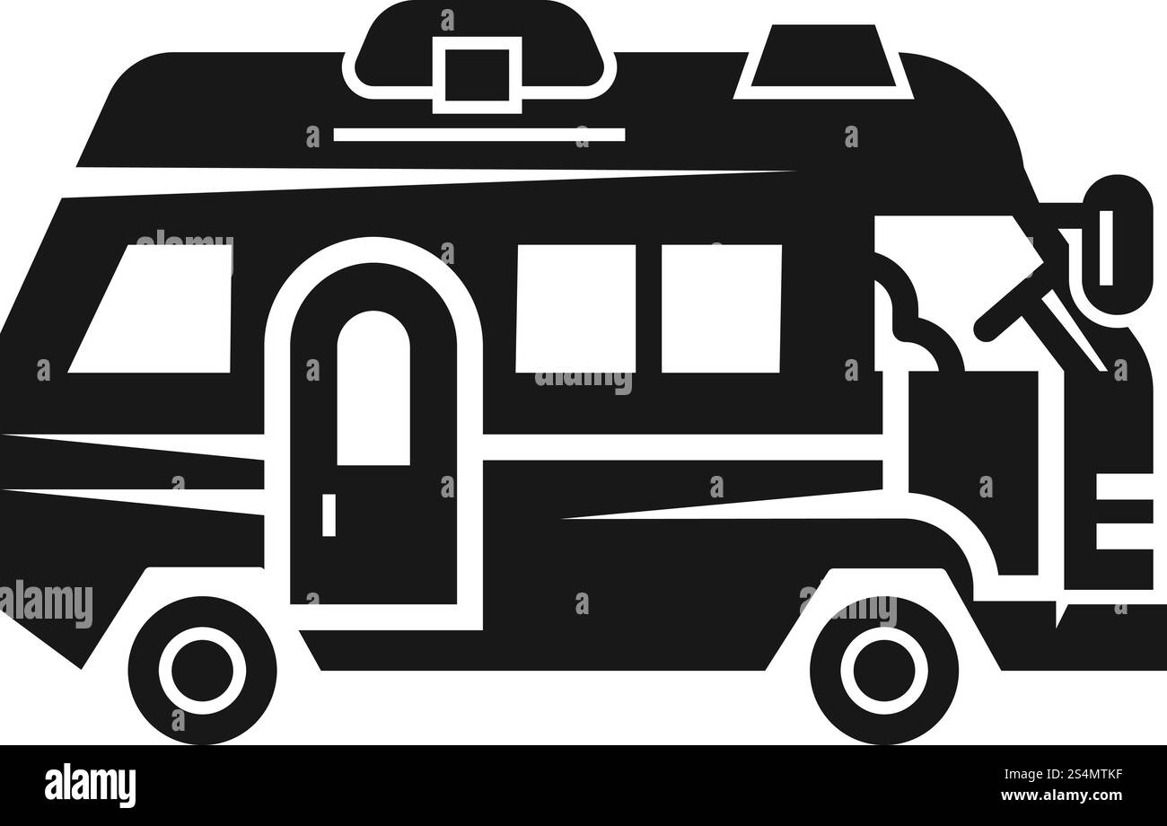 Vacation motorhome icon. Simple illustration of vacation motorhome ...