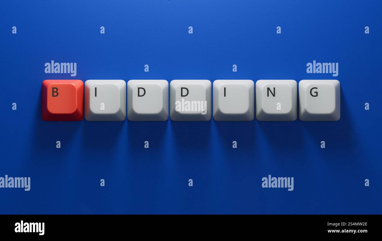 The word bidding written on Computer keyboard keyss. Business and ...
