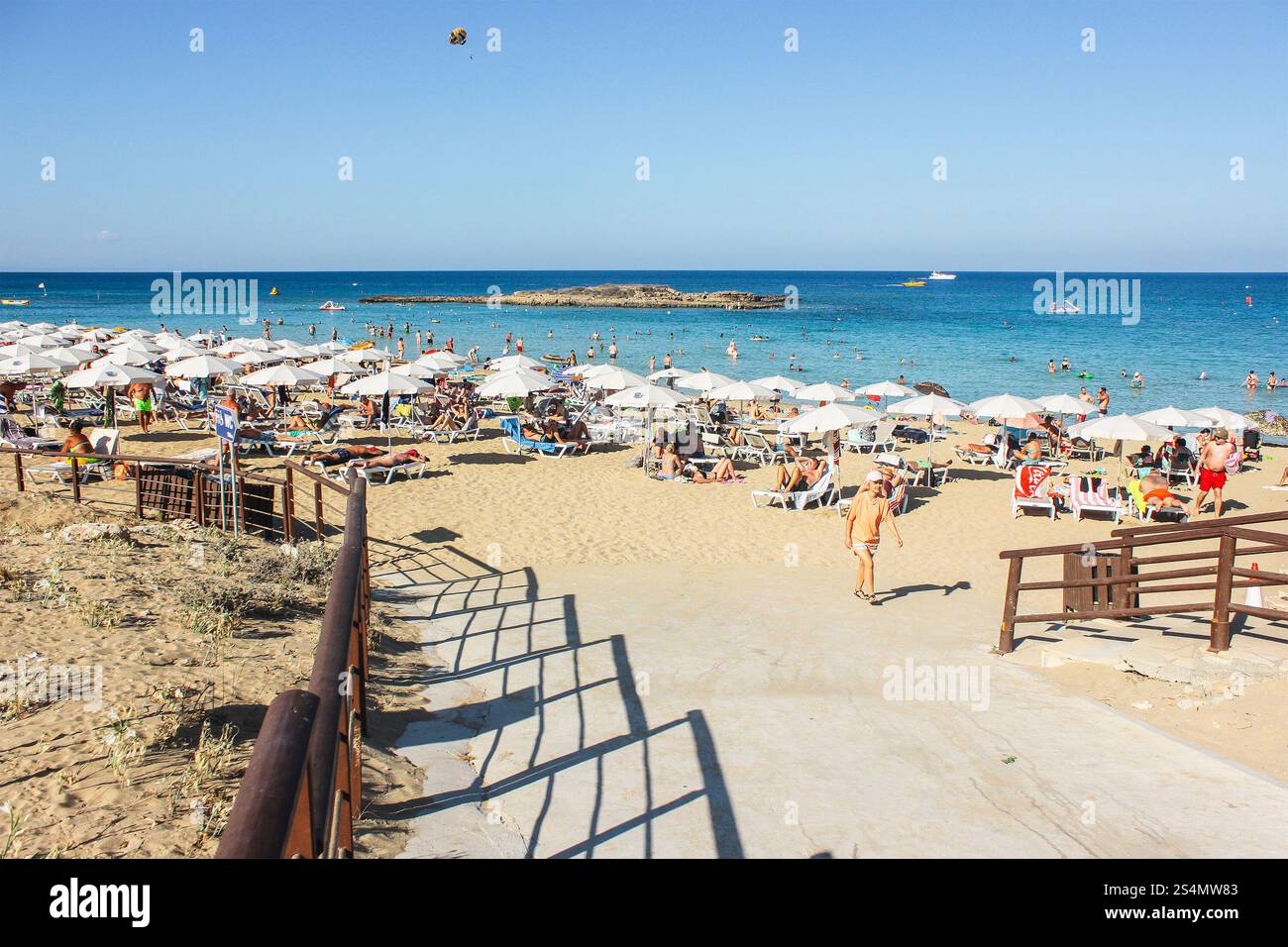 Protaras, Cyprus. January 13, 2025. People spending time on Fig Tree ...