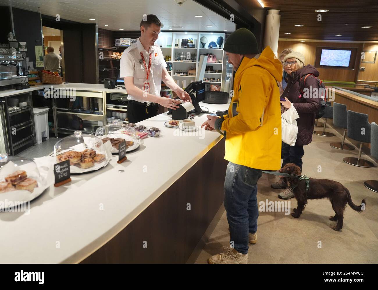 Passengers onboard The Glen Sannox ferry as it journeys from Troon to ...