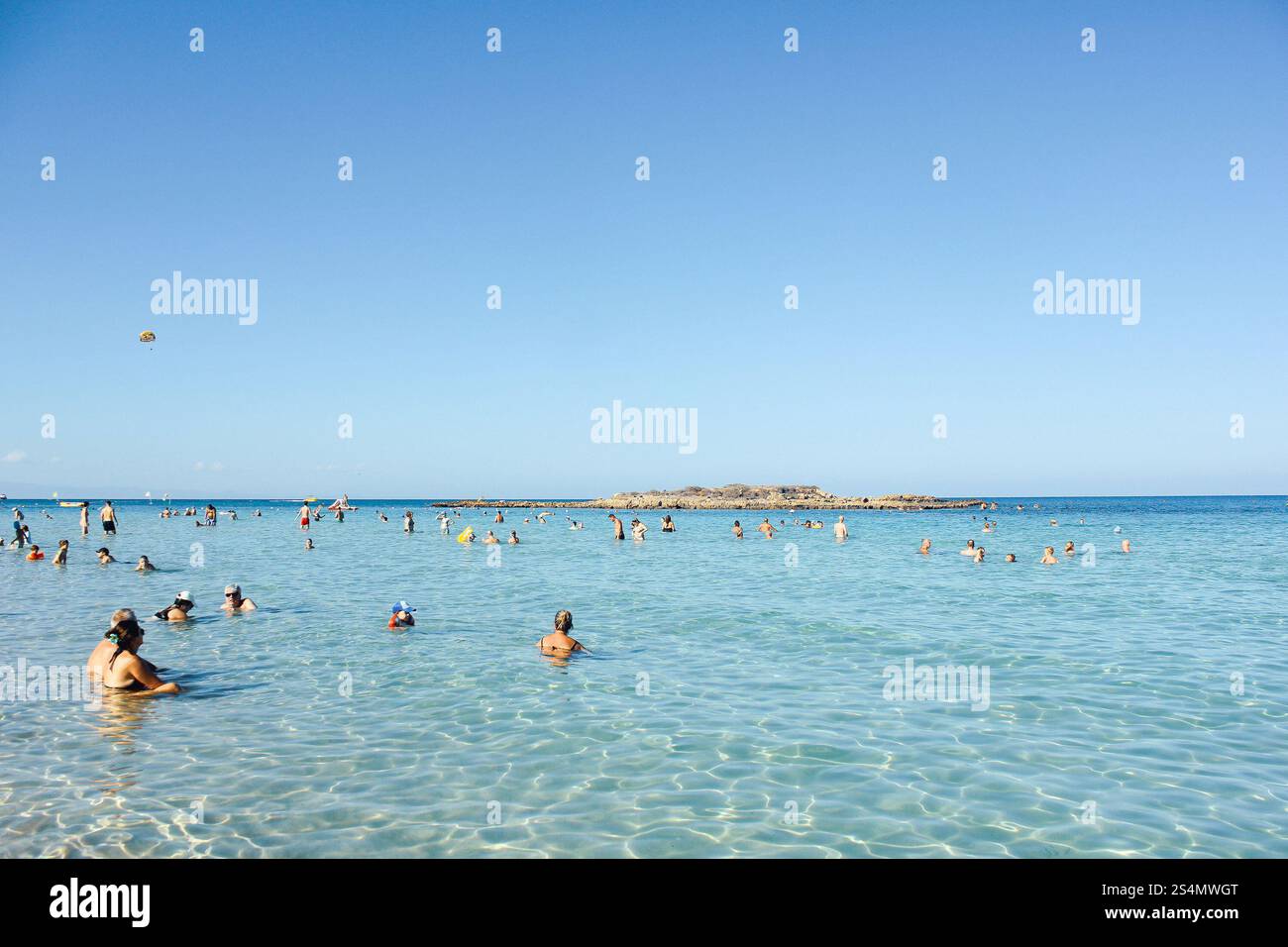 Protaras, Cyprus. January 13, 2025. People spending time on Fig Tree ...