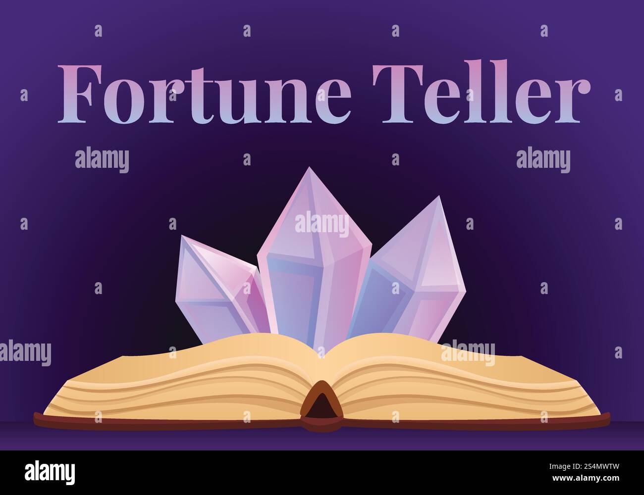 Fortune teller concept banner. Cartoon illustration of fortune teller ...