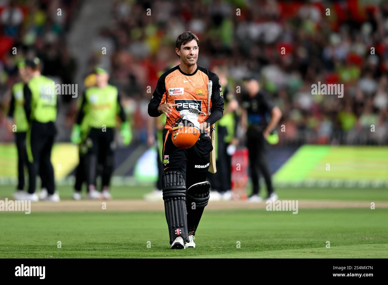 Sydney, Australia. 13th Jan, 2025. Sam Fanning of the Scorchers walks ...