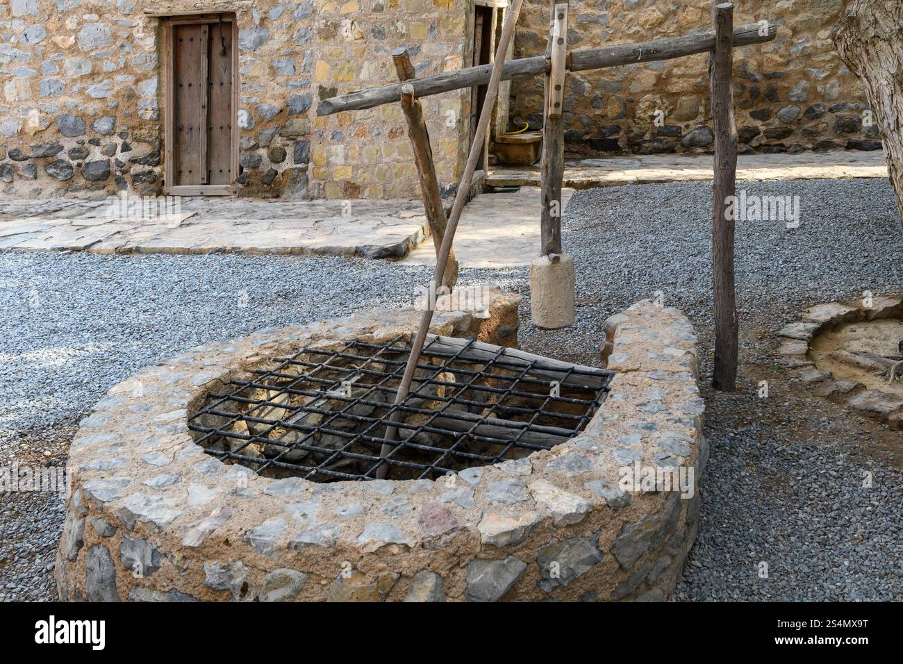 Khasab, Oman - January 1, 2025: A traditional water well at Khasab ...