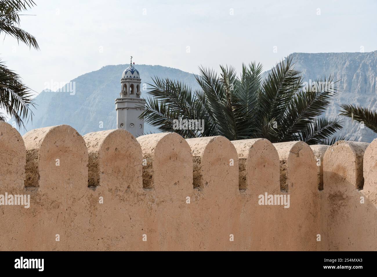 Khasab, Oman - January 1, 2025: A scenic view of a minaret and ...