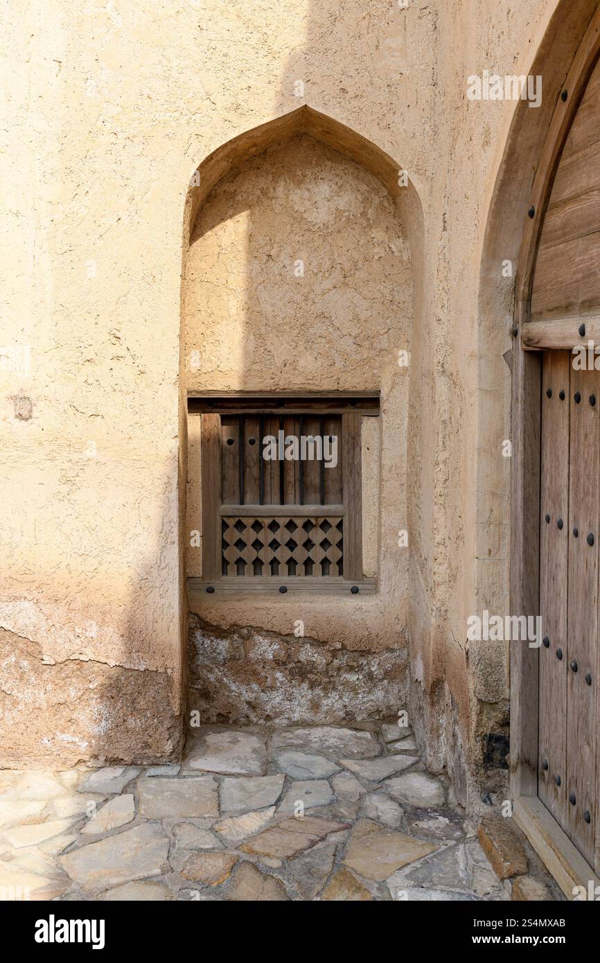 Khasab, Oman - January 1, 2025: Intricate details of Khasab Castle's ...