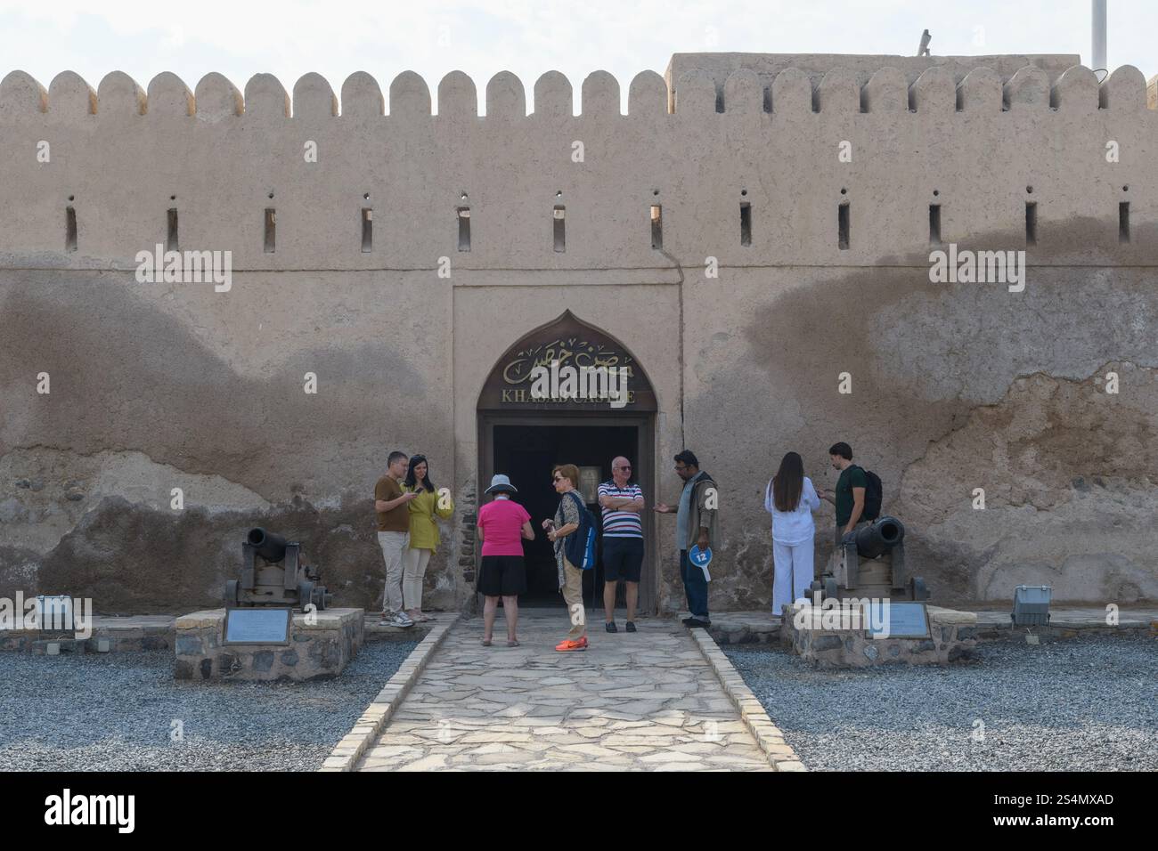 Khasab, Oman - January 1, 2025: A group of tourists explores the ...