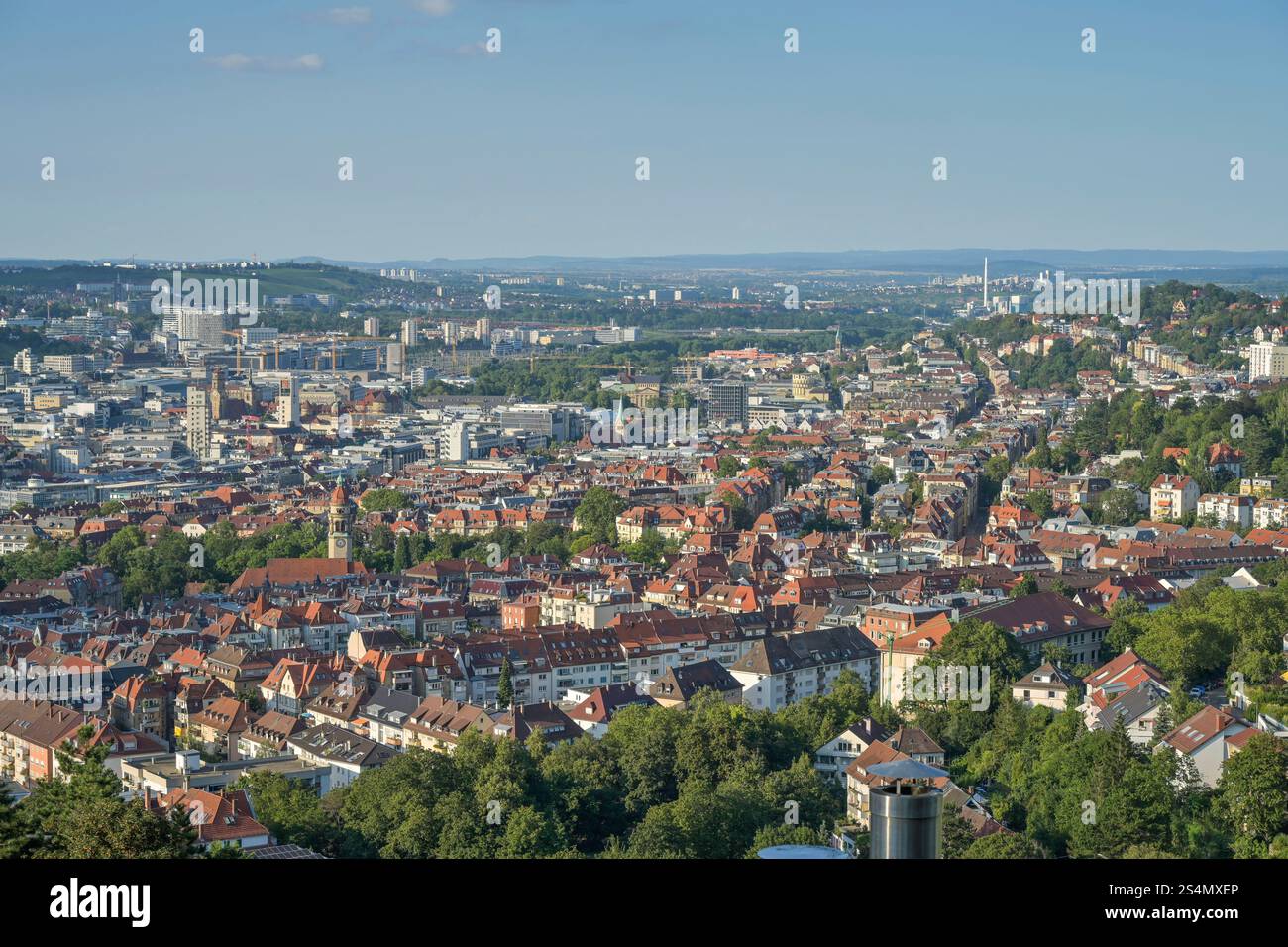 Panoramablick auf Stuttgart von der Wielandshöhe, Stuttgart, Baden ...