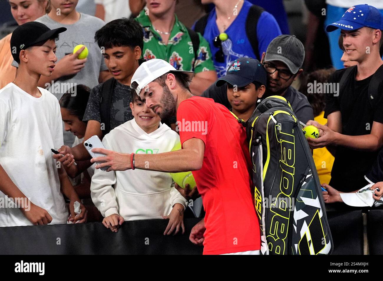Jacob Fearnley of Britain takes a selfie with a fan after defeating ...