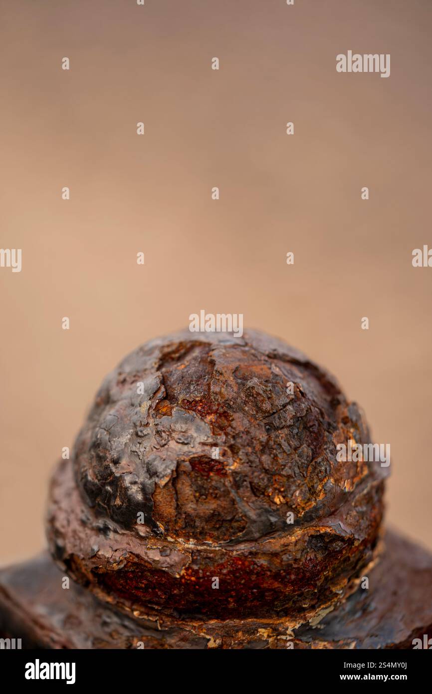 rusty metal post at marske-by-the-sea, north yorkshire, england, uk ...
