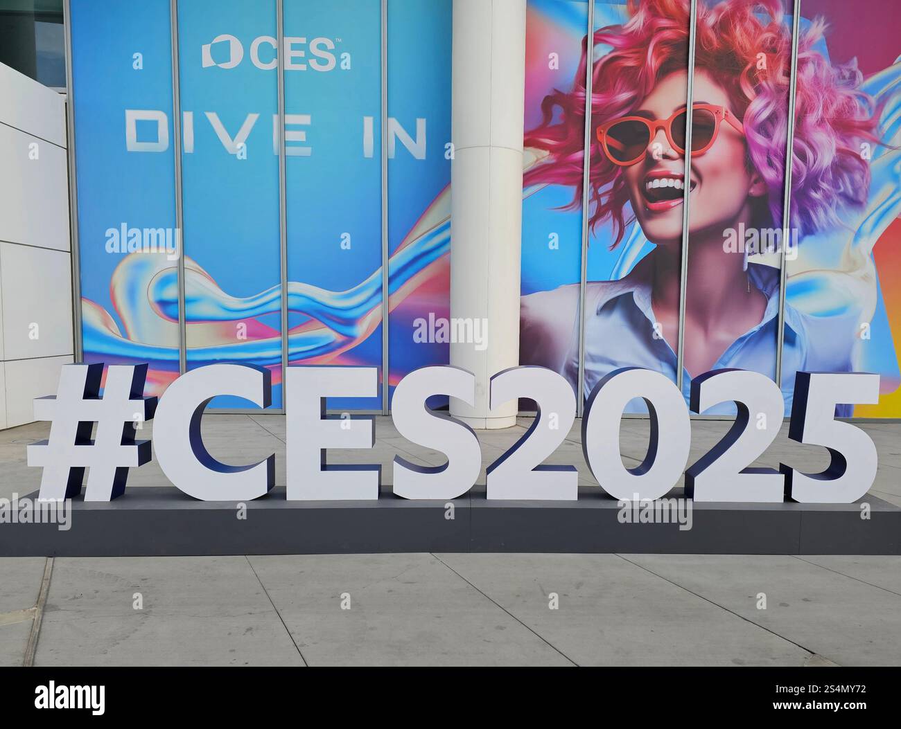 Las Vegas, USA – January 13th, 2025: CES 2025 logo in front of the fair ...