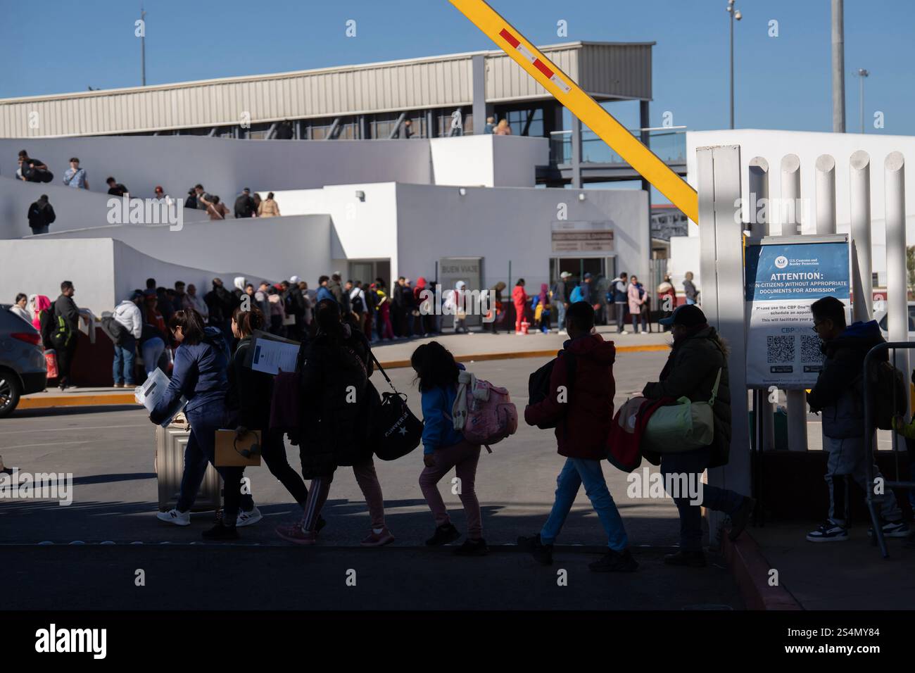 Tijuana, Mexico. 12th Jan, 2025. Dozens of migrants who have been given ...