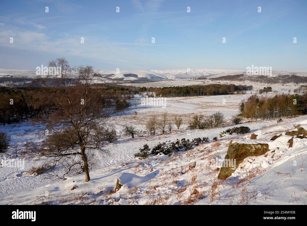 Snow scenes in Derbyshire Peak District National Park England UK ...