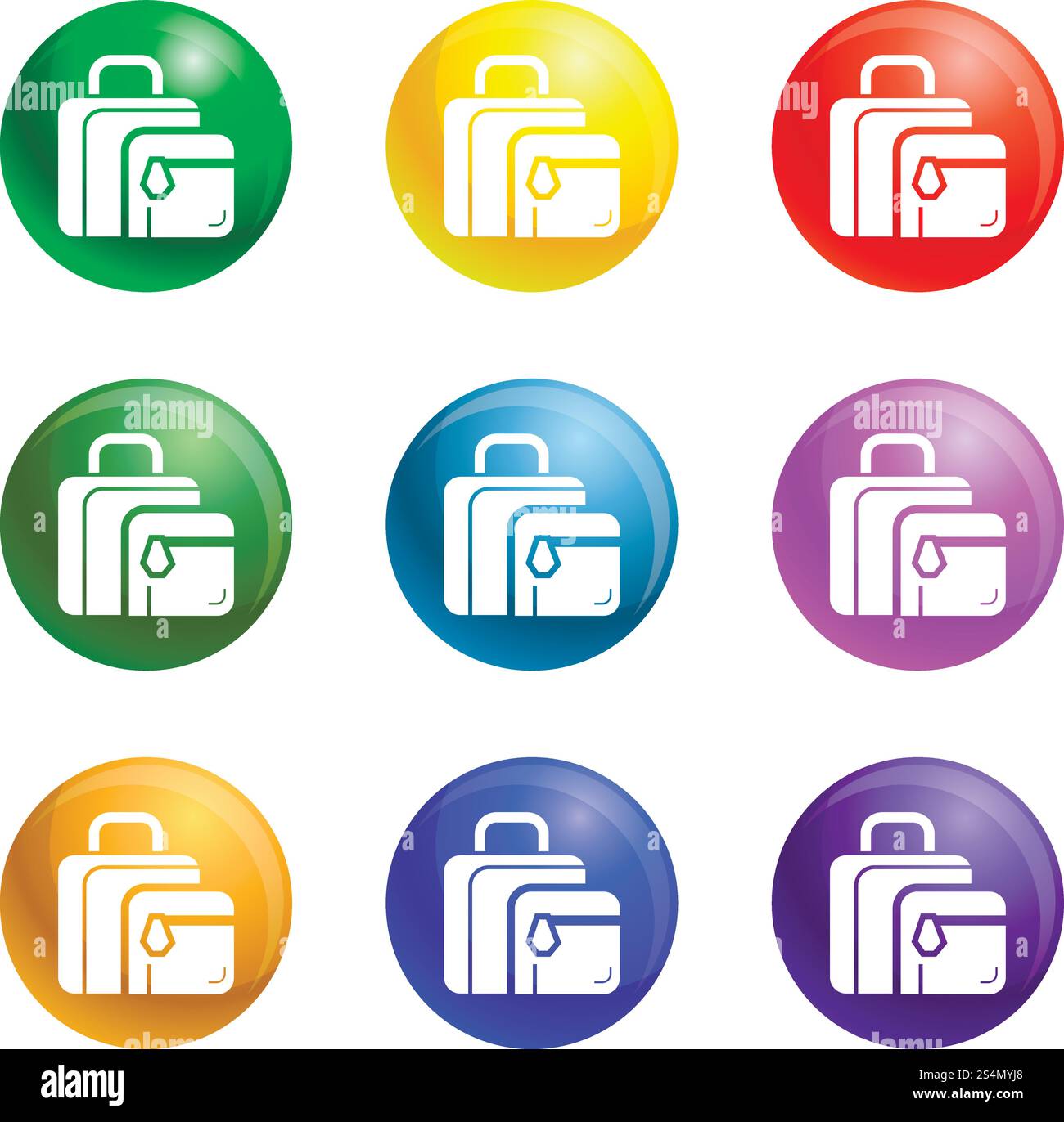 Lunch bag icons vector 9 color set isolated on white background for any ...
