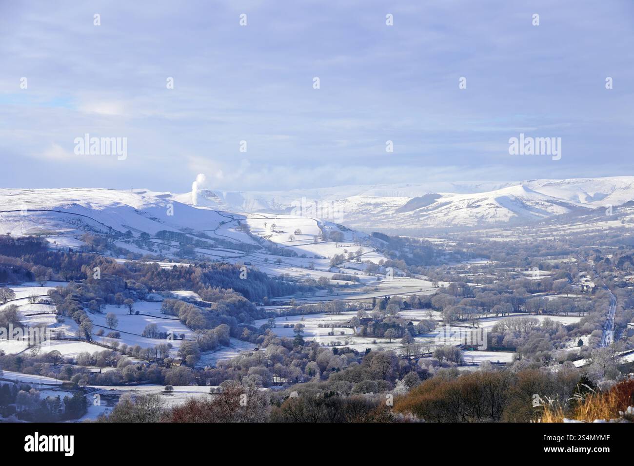 Snow scenes in Derbyshire Peak District National Park England UK ...
