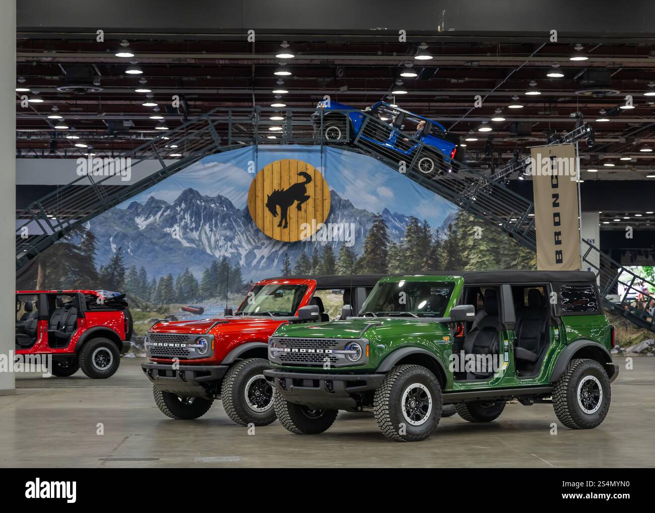 DETROIT, MI/USA - JANUARY 10, 2025: Ford Bronco SUVs, North American ...