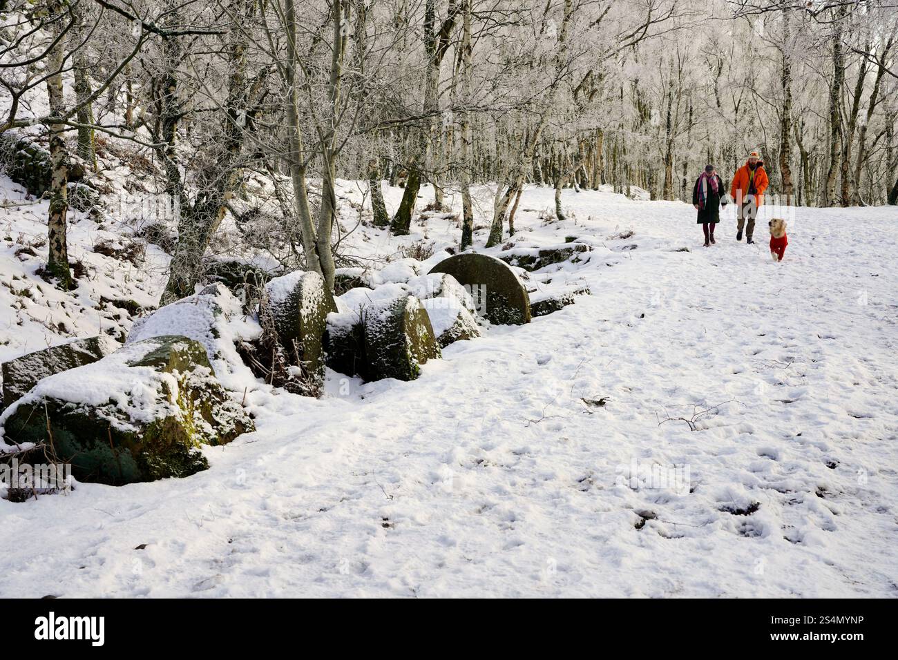 Snow scenes in Derbyshire Peak District National Park England UK ...