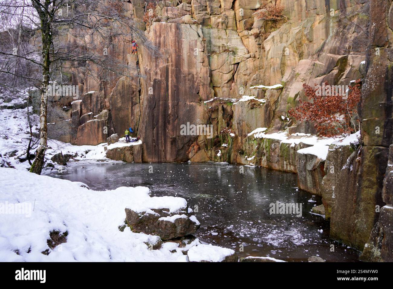 Snow scenes in Derbyshire Peak District National Park England UK ...