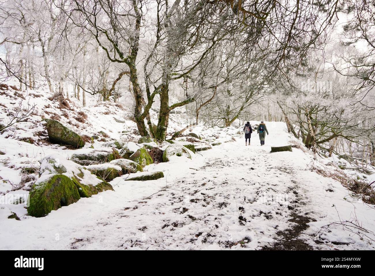 Snow scenes in Derbyshire Peak District National Park England UK ...
