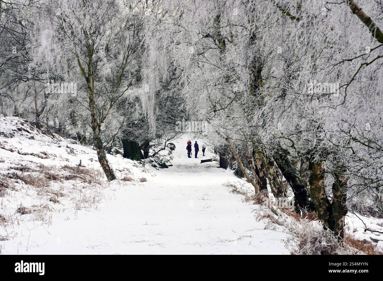 Snow scenes in Derbyshire Peak District National Park England UK ...