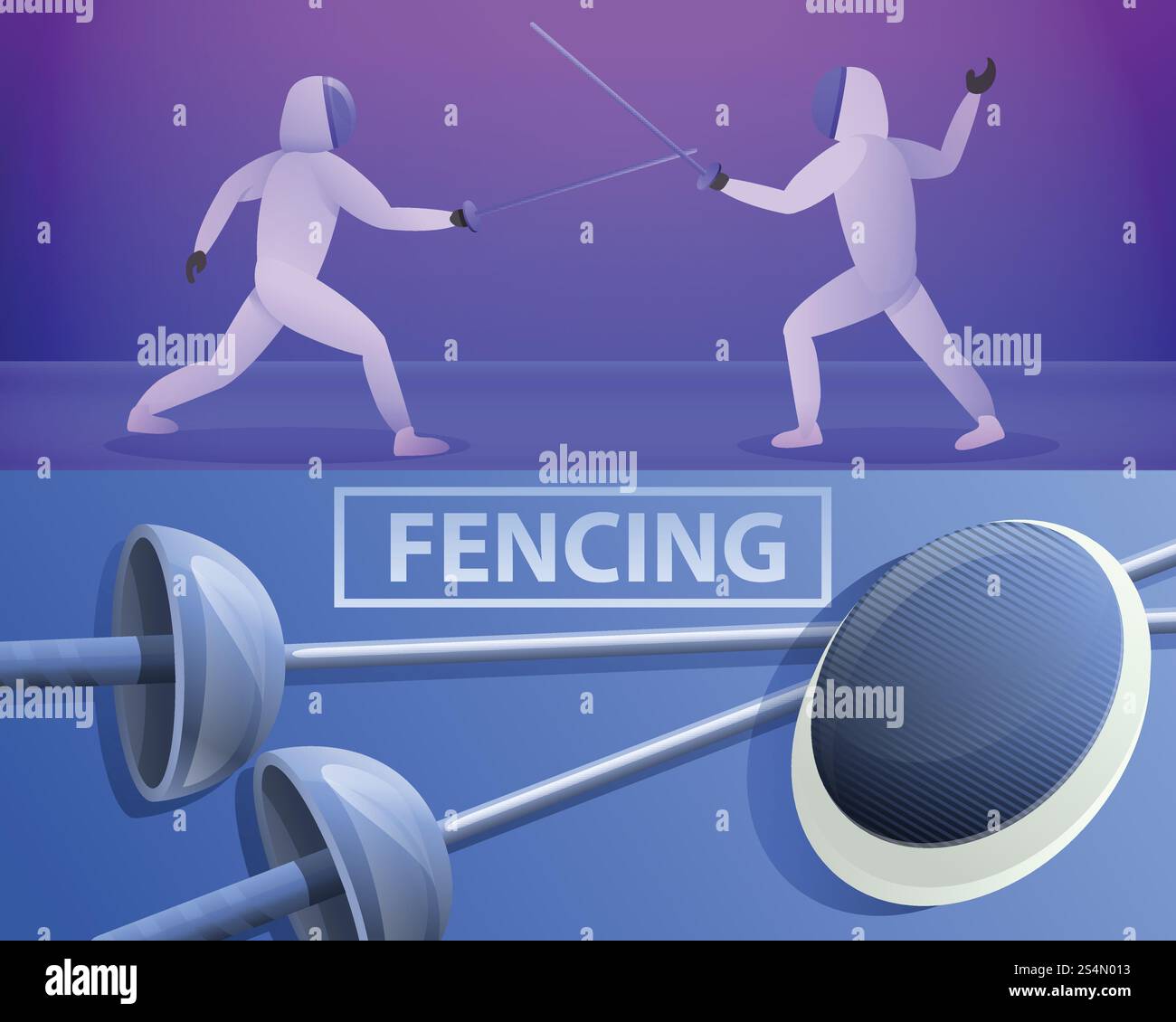 Fencing banner set. Cartoon illustration of fencing vector banner set ...