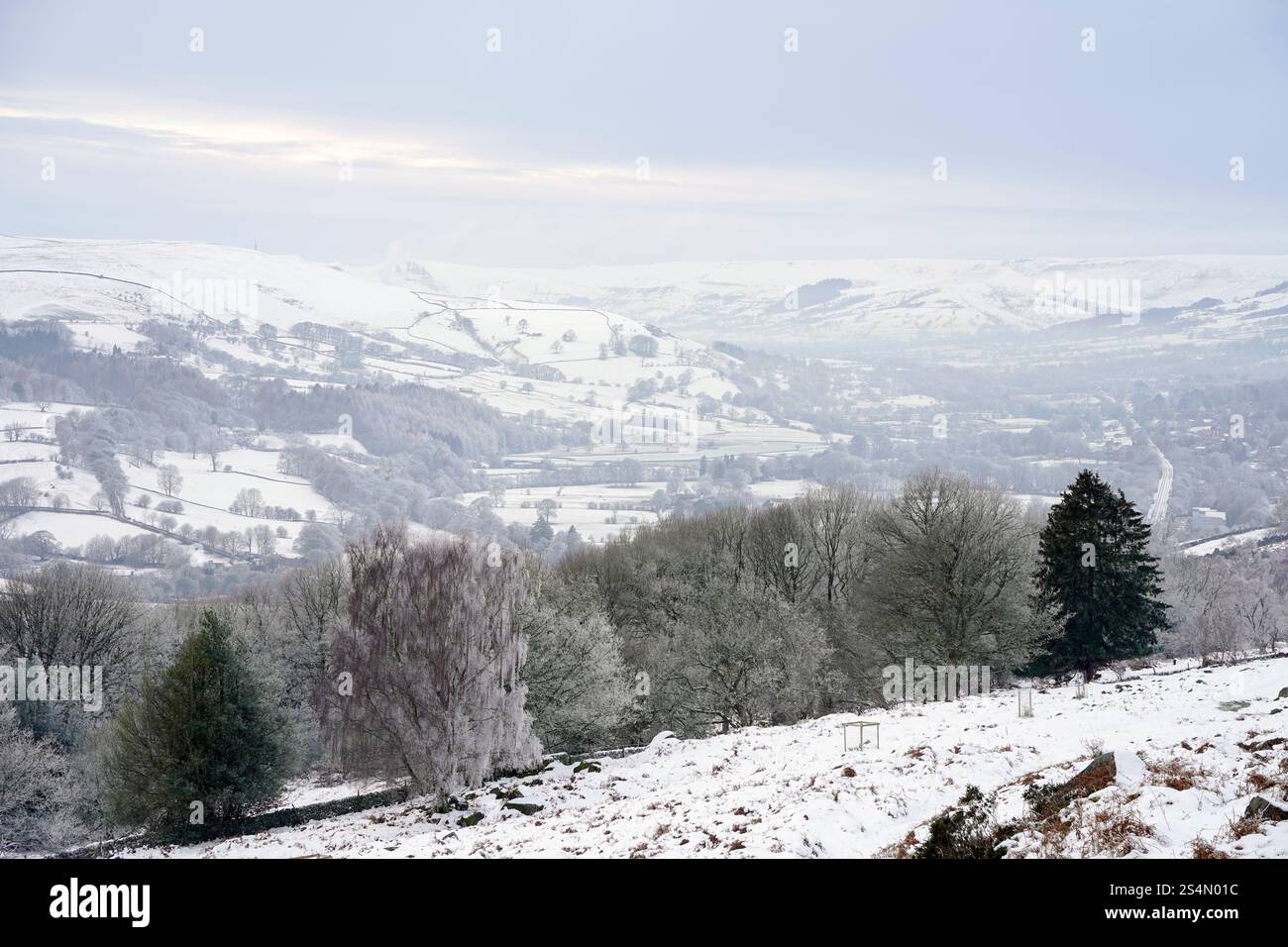 Snow scenes in Derbyshire Peak District National Park England UK ...