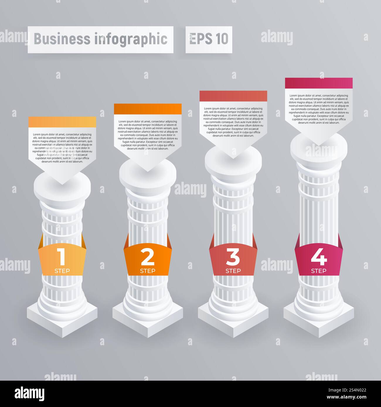 Pillar infographic. Isometric of pillar vector infographic for web ...
