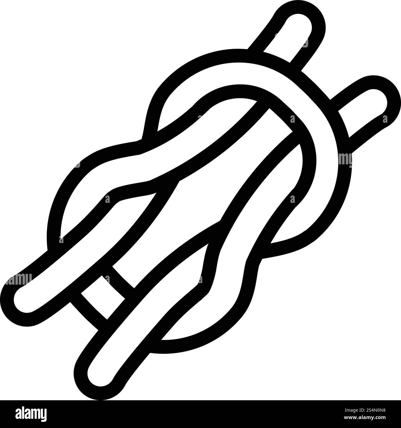 Rope knot icon. Outline rope knot vector icon for web design isolated on white background. Rope ...
