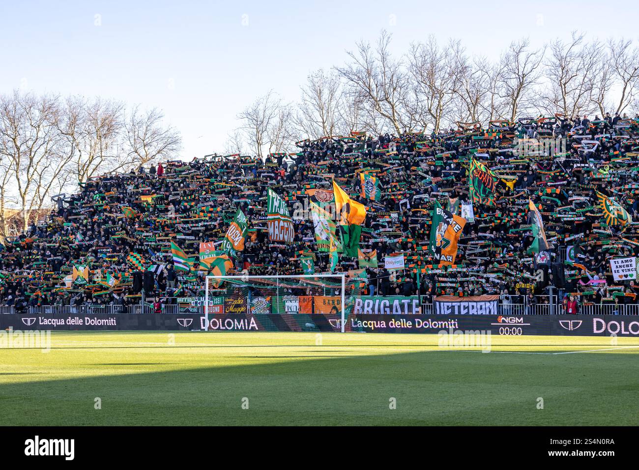 Venice, Italy. 12 Jan, 2025. Venezia supporters during serie A match ...