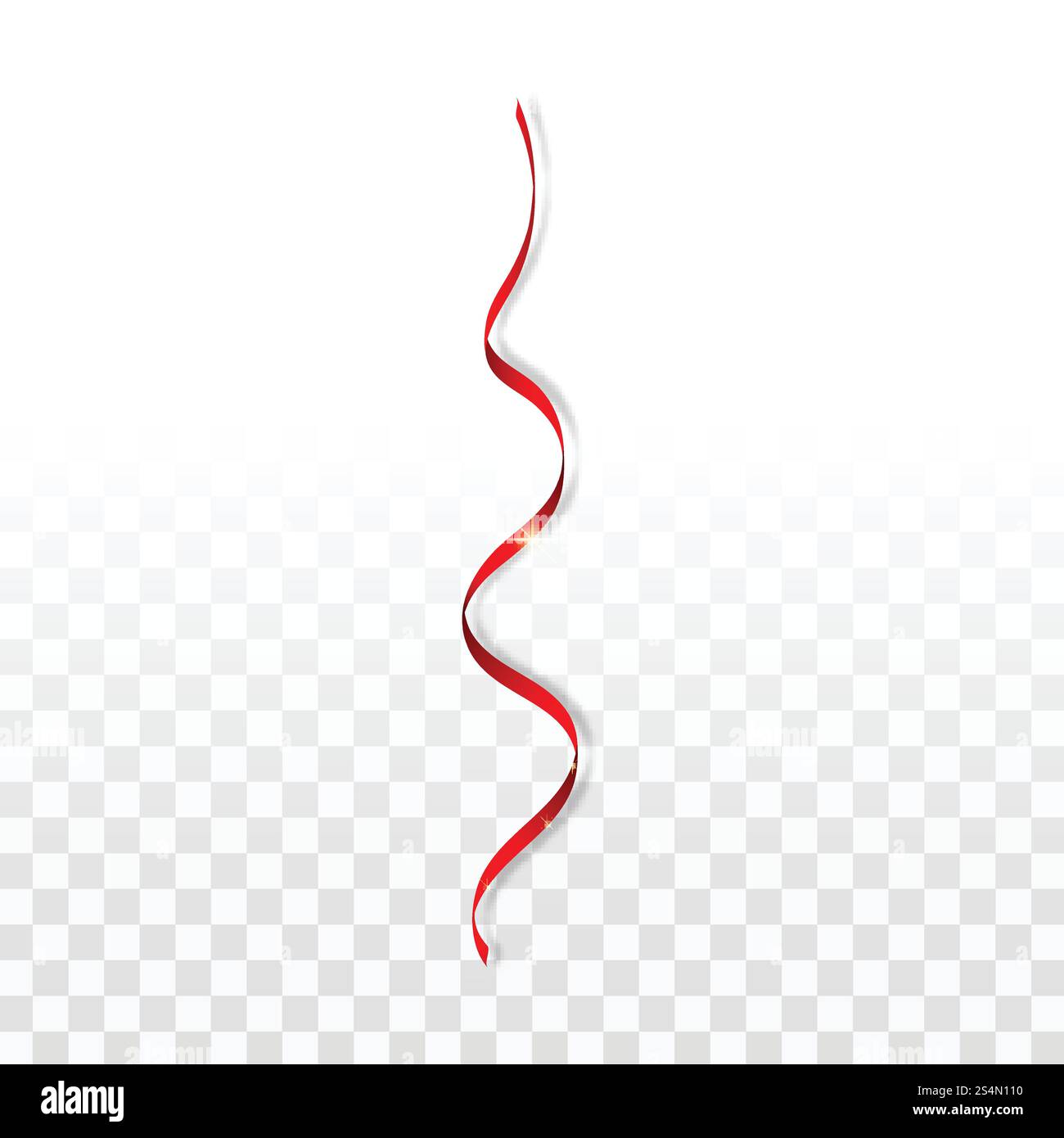 Curly red serpentine icon. Realistic illustration of curly red ...