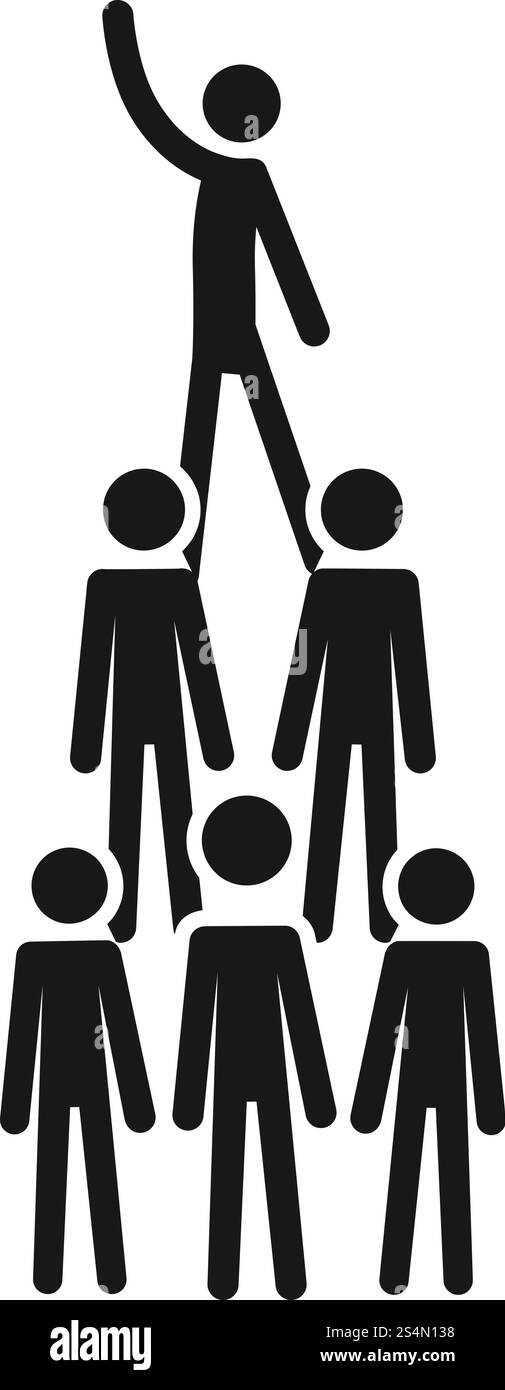 People cohesion pyramid icon. Simple illustration of people cohesion ...