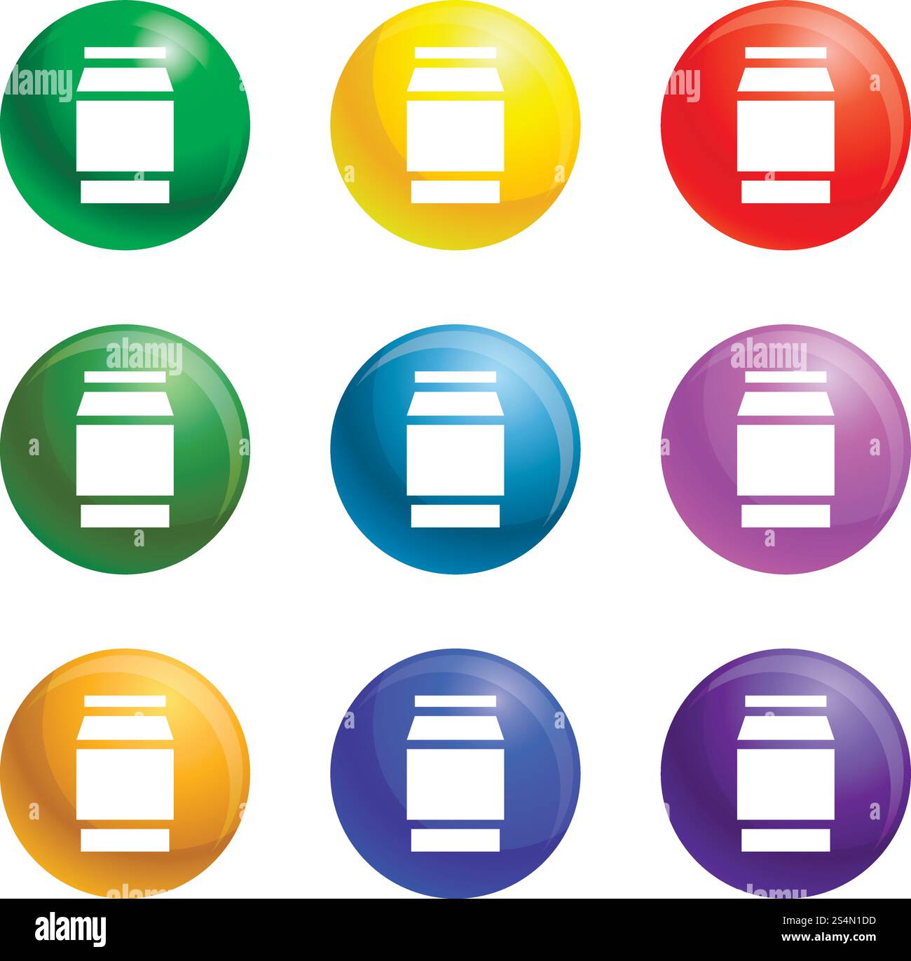 Polycarbonate glasses icons vector 9 color set isolated on white ...