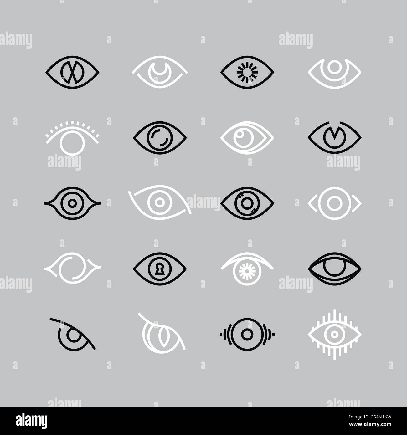 Human eye line icons. Eyesight vector outline pictograms. Eye and ...