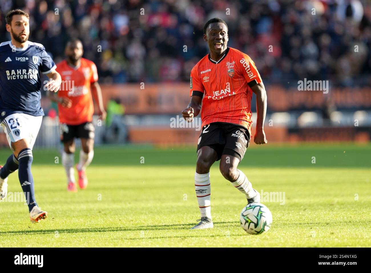 62 Arthur AVOM (fcl) during the Ligue 2 BKT match between Lorient and ...