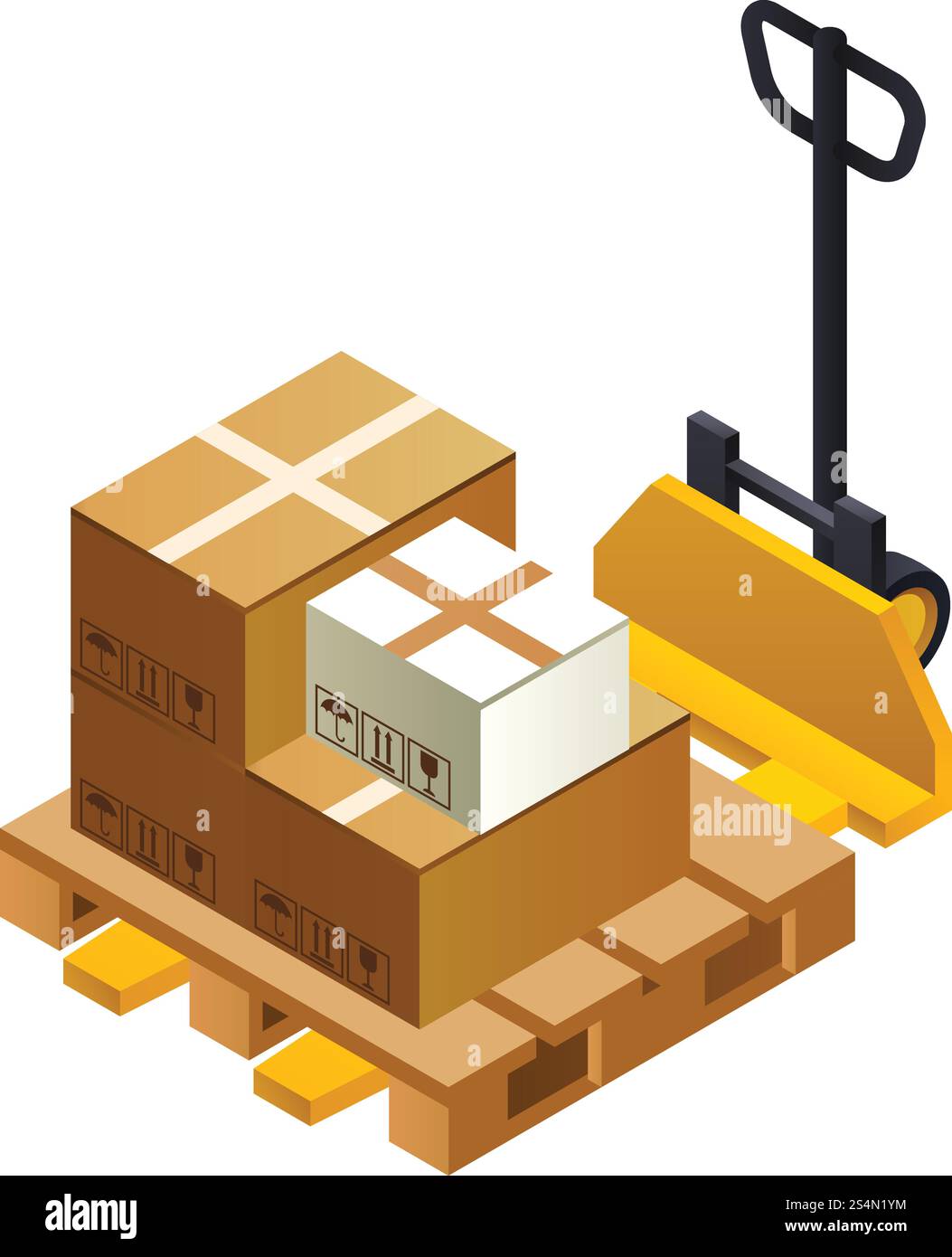 Warehouse lift parcel icon. Isometric of warehouse lift parcel vector ...