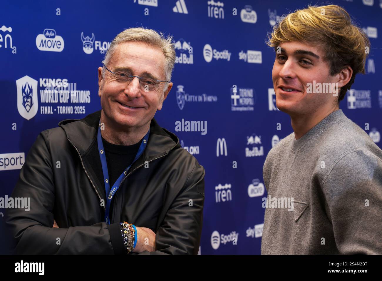 Turin, Italy. 12 January 2025. Paolo Bolonis and his son Davide Bonolis ...