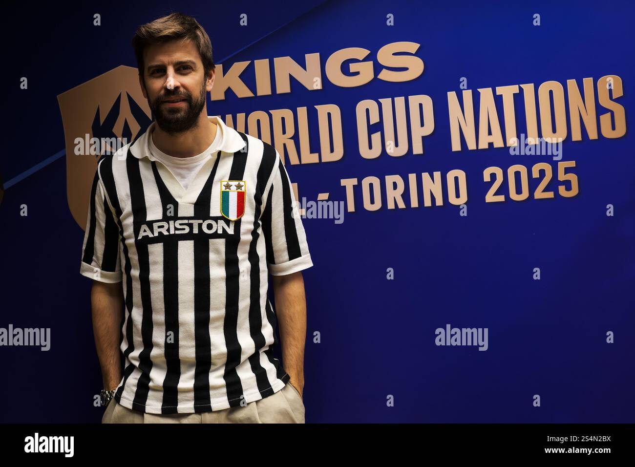 Turin, Italy. 12 January 2025. Gerard Pique poses prior to the Kings ...