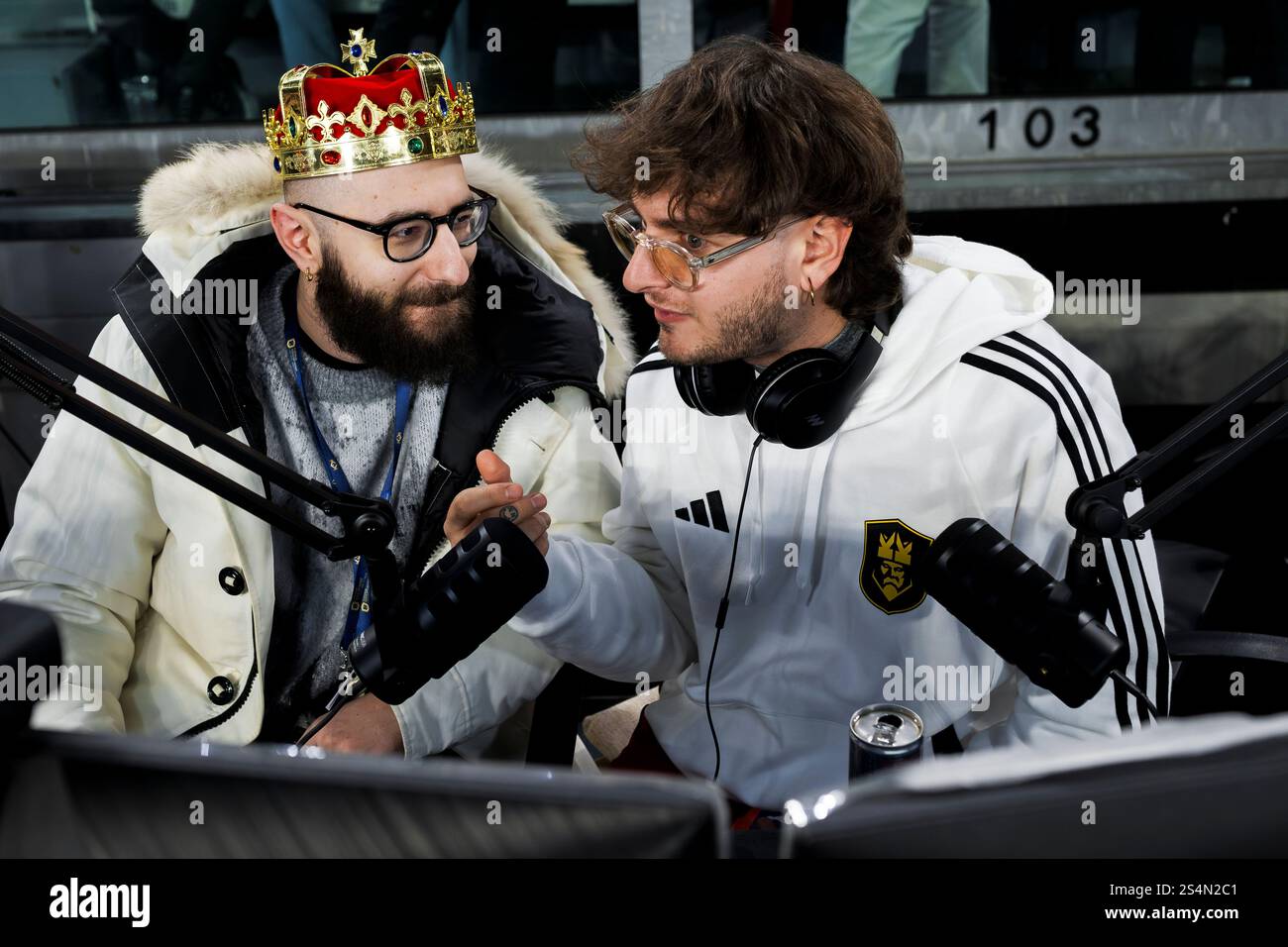 Turin, Italy. 12 January 2025. TheRealMarzaa (Francesco Marzano) and ZW ...