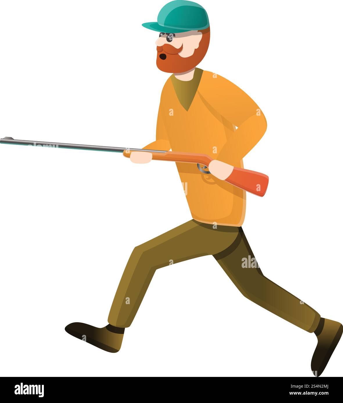 Hunter walking icon. Cartoon of hunter walking vector icon for web ...