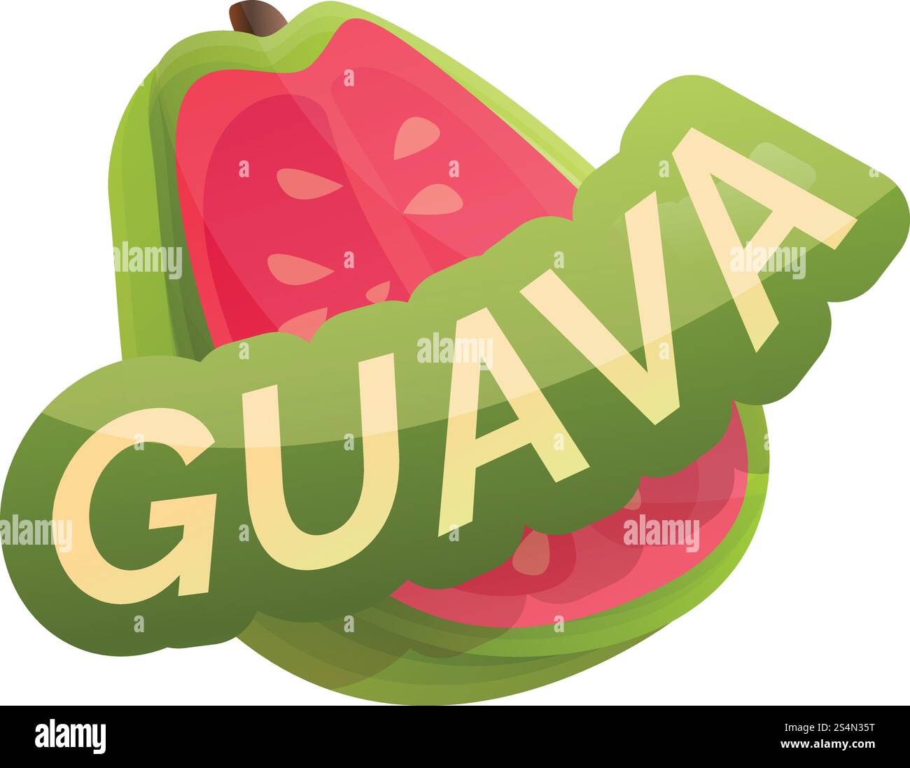 Half guava logo. Cartoon of half guava vector logo for web design ...